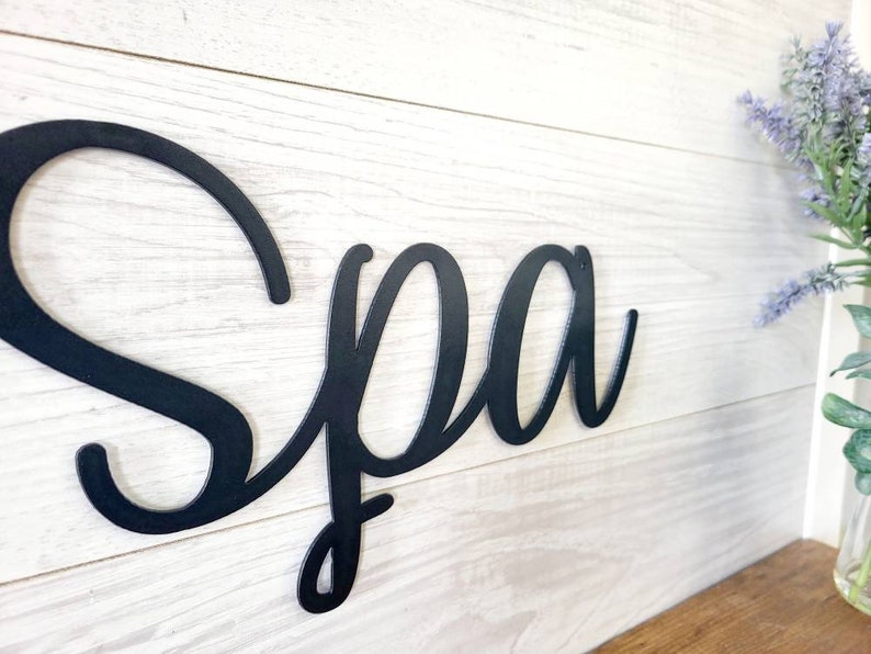 Spa Sign Cursive Spa Sign Metal Spa Sign Script Word Spa - Etsy