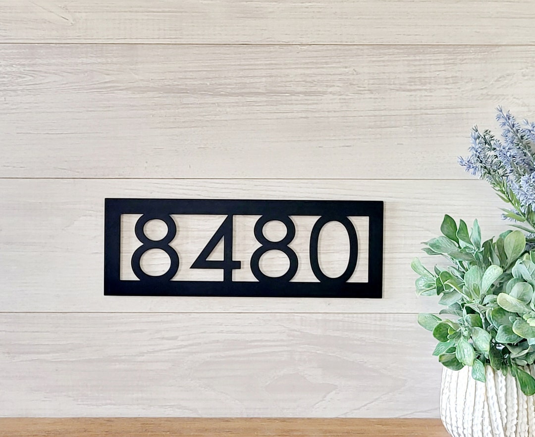 Metal House Number Sign | Home Address Sign | Horizontal Address Sign ...