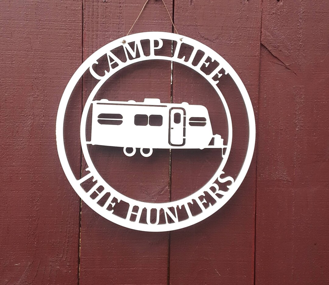 Camp Life Sign Personalized Camp Life Sign Camping Door Hanger Family ...