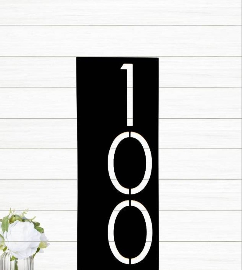 Large Number Address Plaque Metal Address Sign Vertical | Etsy