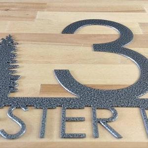 Rustic Address Sign | Pine Tree Sign | House Numbers | Metal Address ...