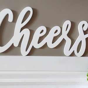 Free Standing Cheers Sign Cursive Cheers Sign Wood Cheers | Etsy
