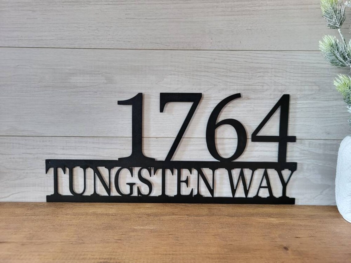 Custom Address Sign | Modern House Numbers | Street Name Sign | Metal ...