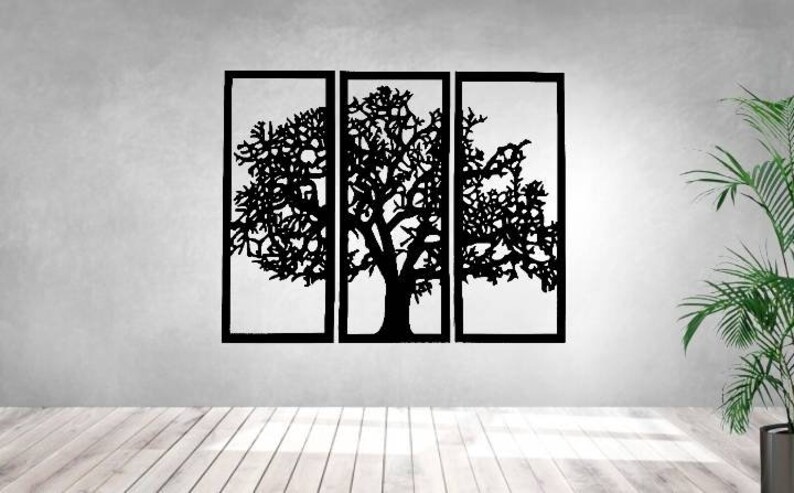 Tree of Life Sign 3 Panel Tree Sign Home Decor Metal Wall Art - Etsy