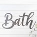 Bath Sign Wooden Script Bath Wood Sign Custom Word Wall Art Cursive ...