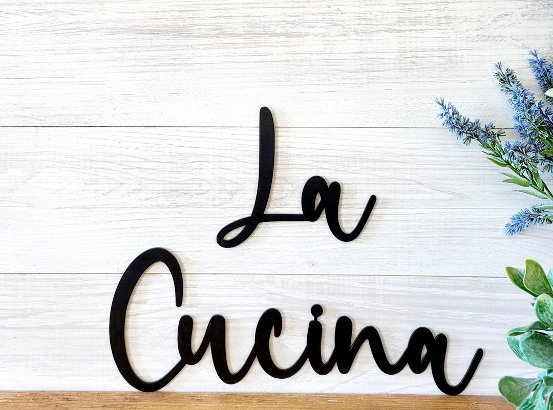 La Cucina Sign La Cucina Metal Sign Homemade Sign Kitchen Decor Cursive ...