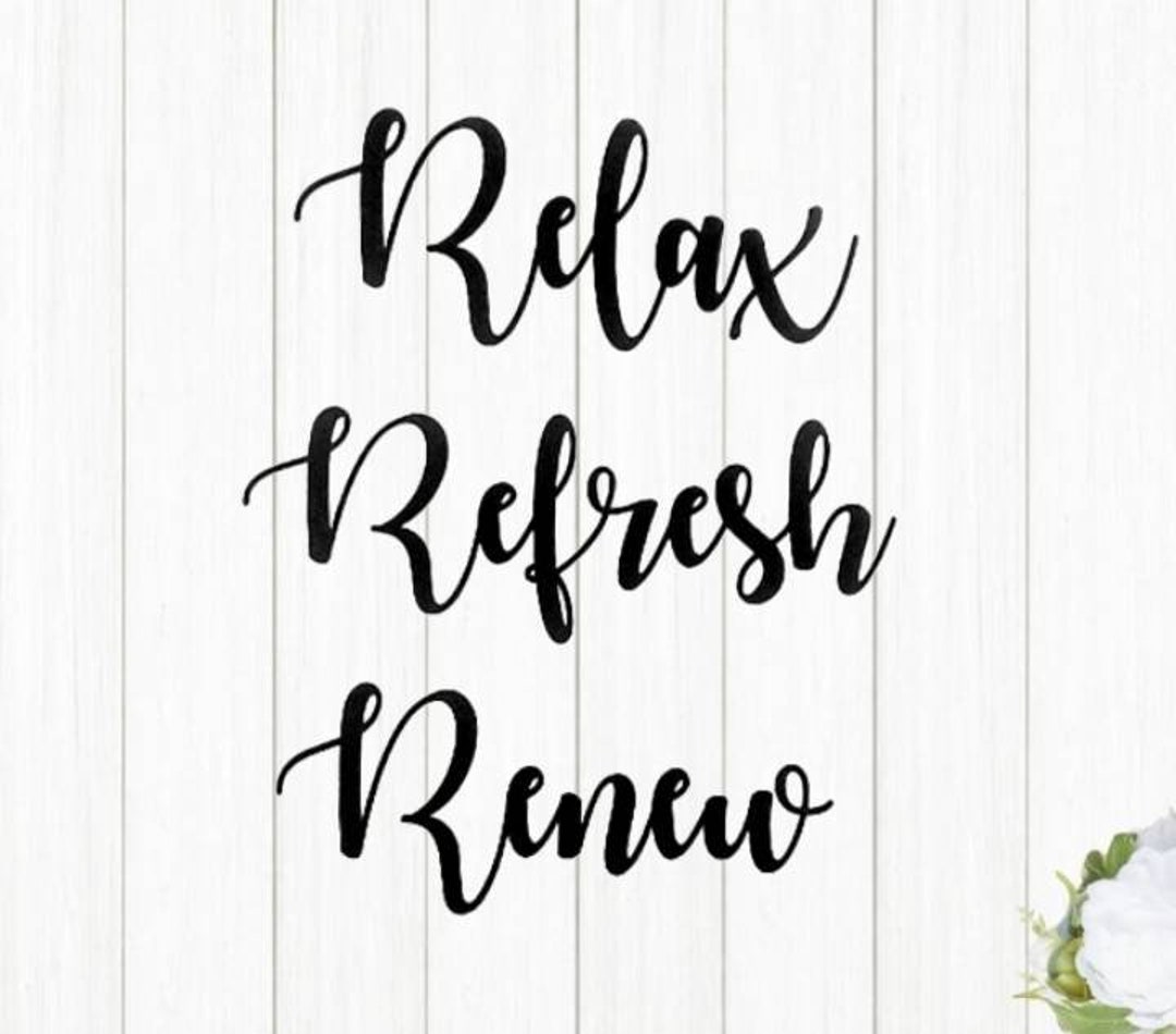Relax Refresh Renew Bath Signs Metal Relax Bathroom Sign Set of 3 ...