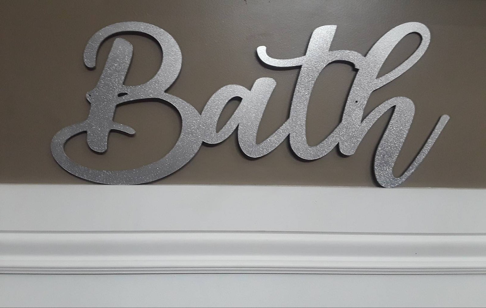 Free Standing Bath Sign | Cursive Bathroom Sign | Wood Bath Sign ...