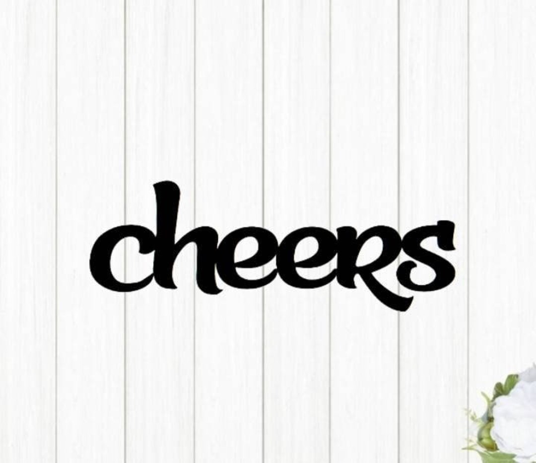 Cheers Sign | Metal Cheers Sign | Script Cheers Sign | Script Font Bar ...
