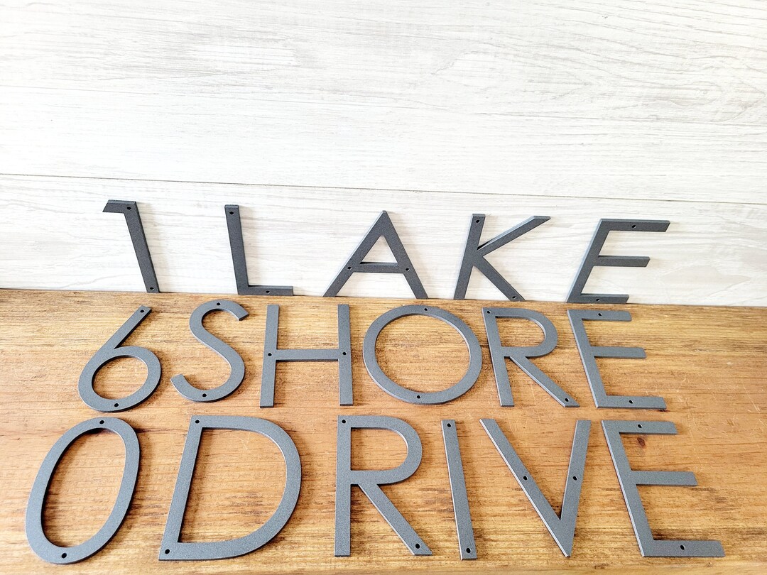 3" Modern Mailbox Numbers | 1/8" Thick Metal Address Numbers and ...