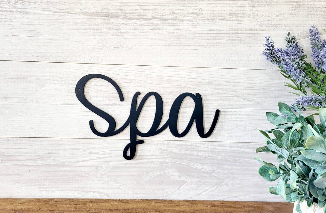 Spa Sign | Cursive Spa Sign | Metal Spa Sign | Script Word Spa Sign ...