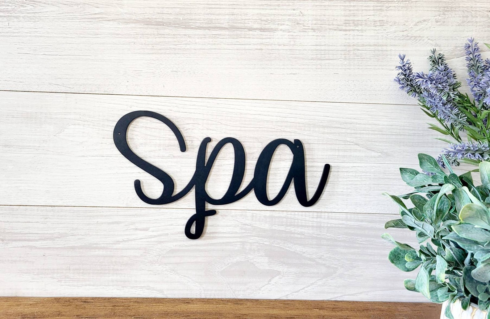 Spa Sign Cursive Spa Sign Metal Spa Sign Script Word Spa - Etsy