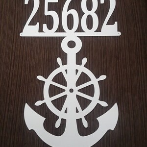 Anchor Address Sign Nautical House Numbers Steel Lake Ocean - Etsy