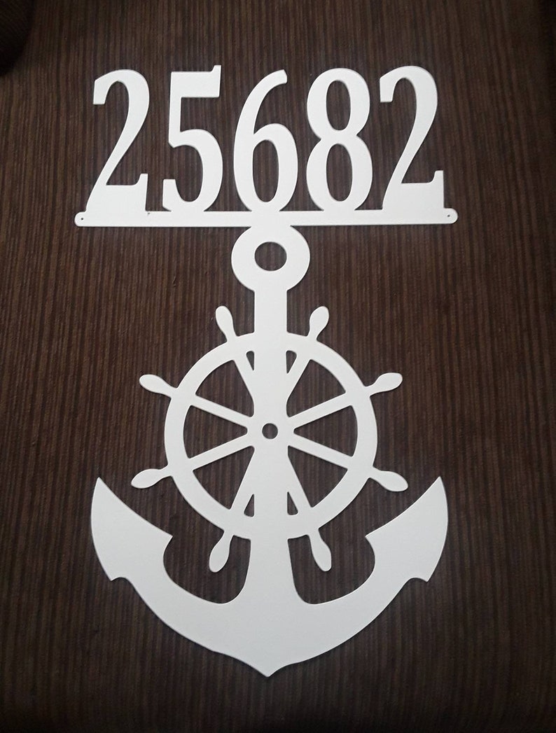 Anchor Address Sign Nautical House Numbers Steel Lake Ocean - Etsy