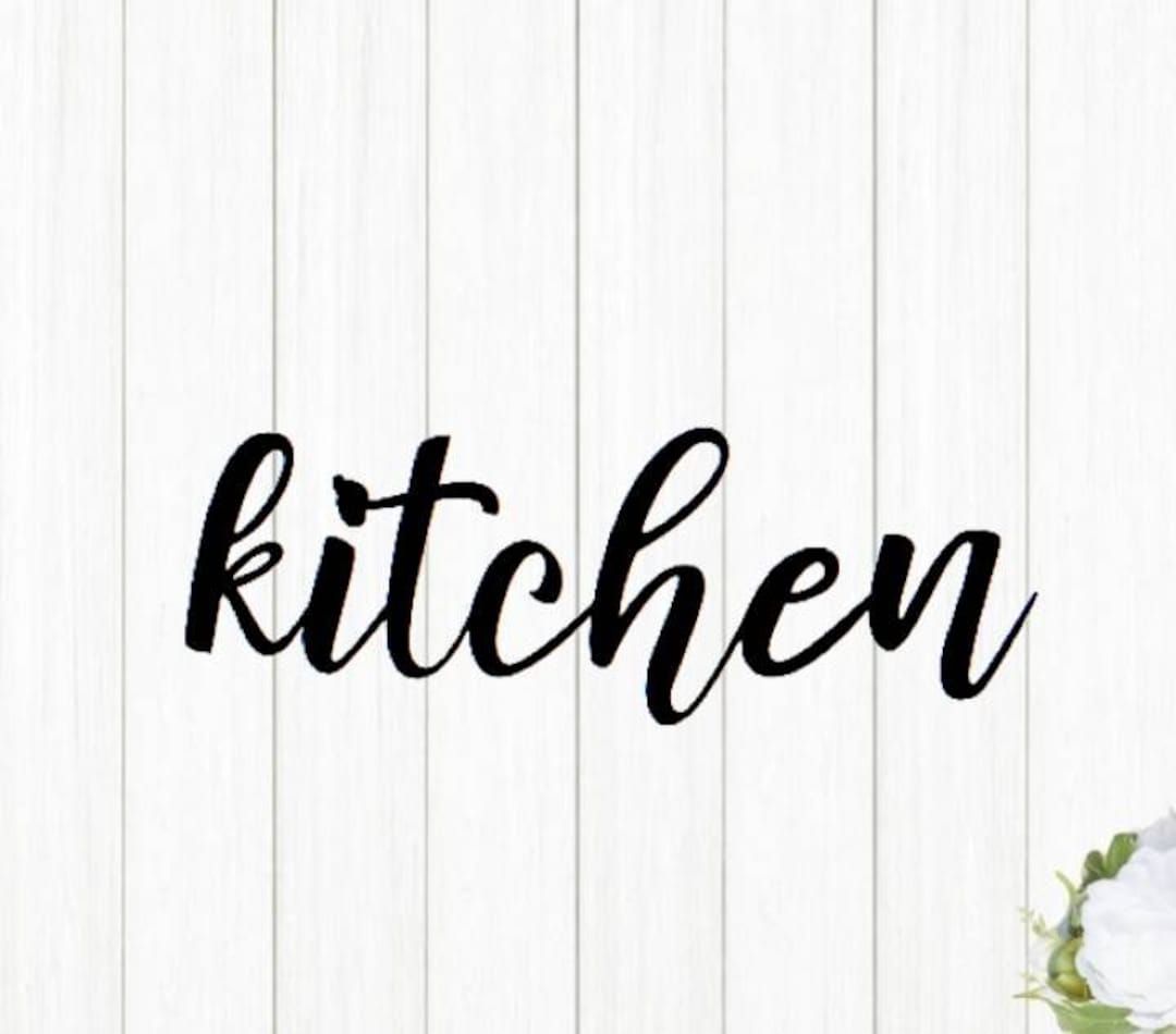 Kitchen Sign Kitchen Cursive Word Sign Farmhouse Style Home Decor Wood ...