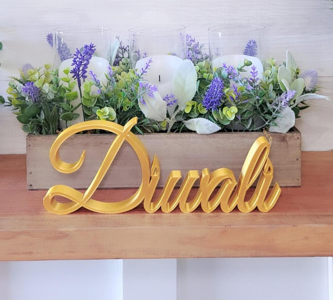 Diwali Sign Freestanding Diwali Candle Sign Fall Hindu Decor Indian ...