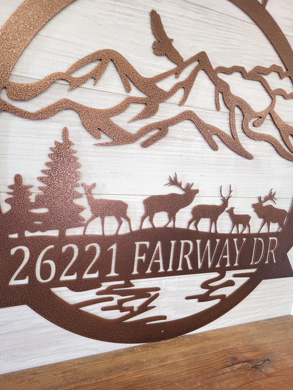 Personalized Elk Sign | Elk Address Sign | Outdoor Pine Tree Mountain ...