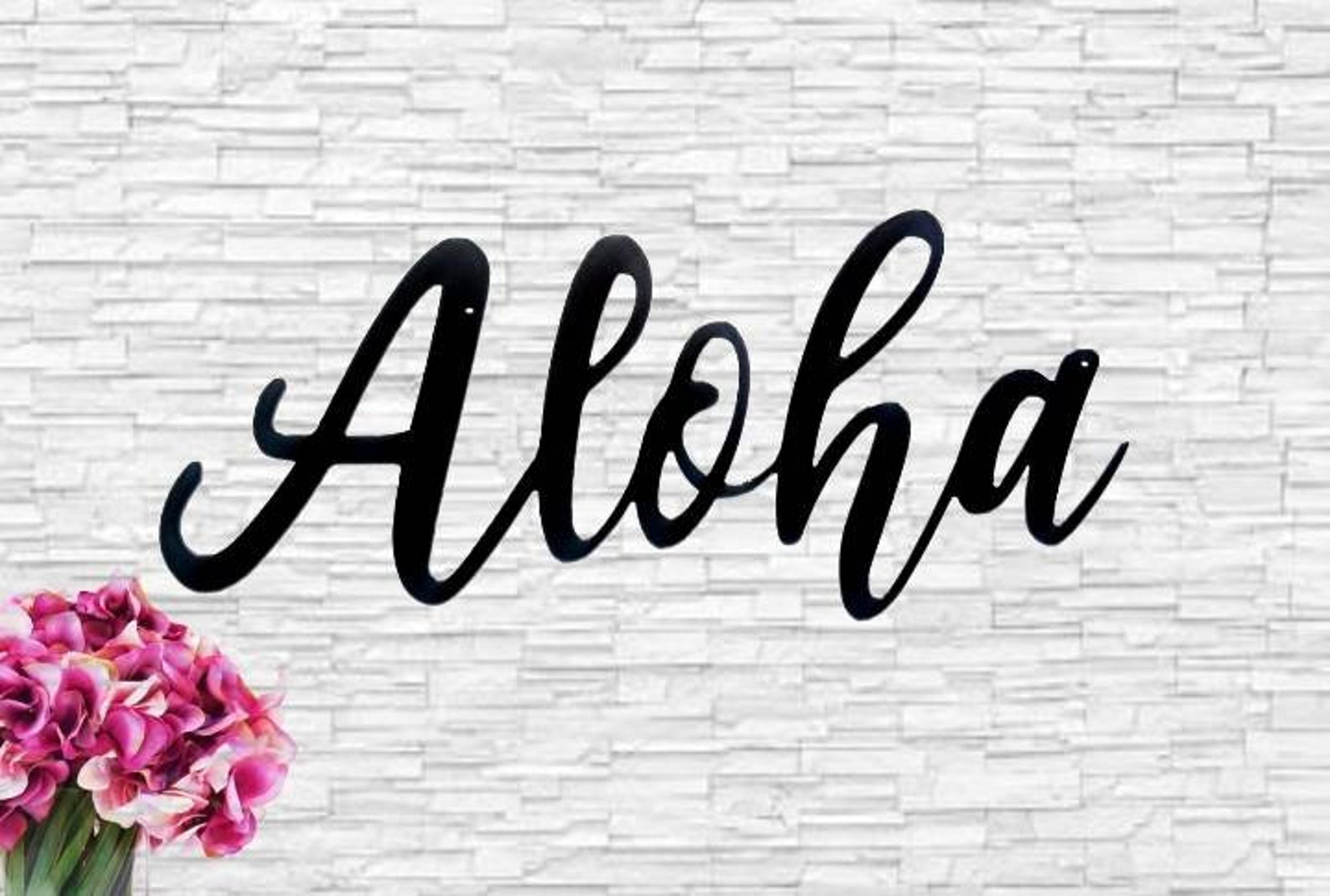 Aloha Metal Sign Cursive Aloha Sign Script Aloha Sign - Etsy UK