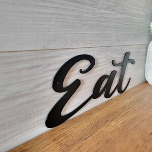 Metal Eat Sign | Cursive Steel Word Art, Kitchen & Dining Decor - Etsy