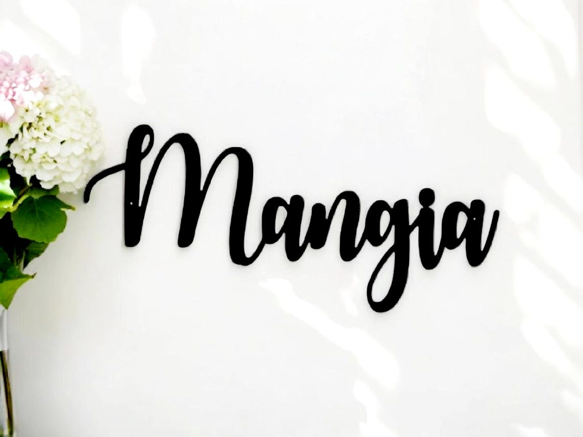 Mangia Sign | Mangia Metal Sign | Eat Sign | Mangia Tutti | Kitchen ...