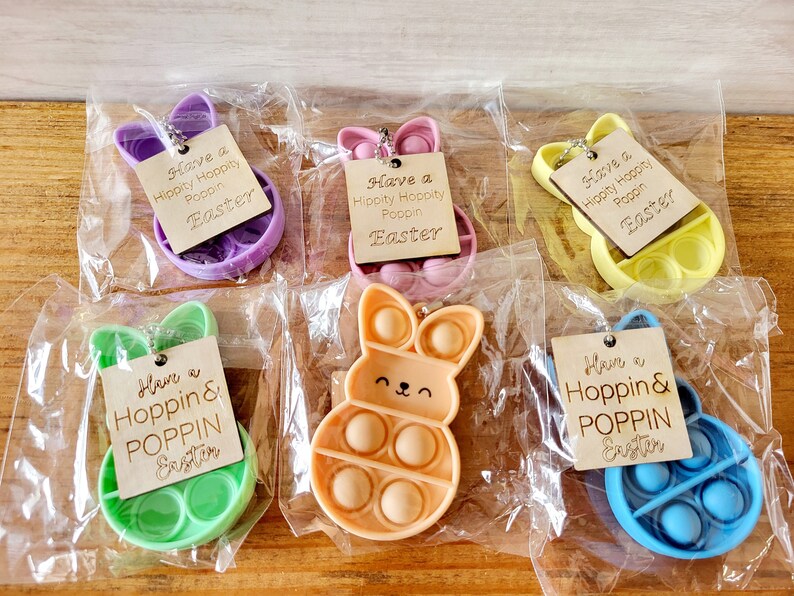 Easter Bunny Popper Favors | Class Easter Gift | Custom Pop Button ...