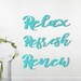 Relax Refresh Renew Signs Relax Bath Sign Bathroom Decor - Etsy