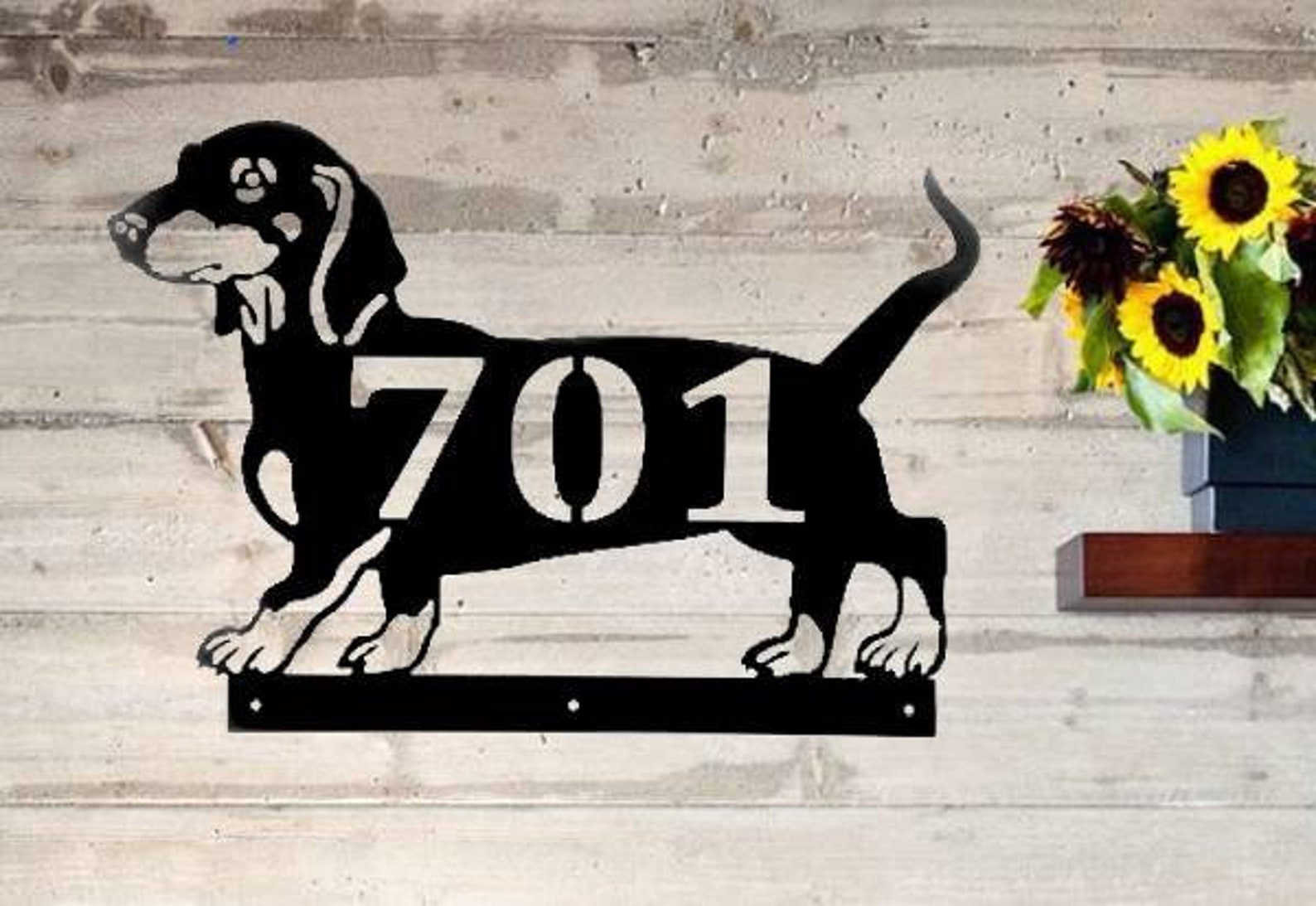 Dachshund Custom Address Sign Dog Pup House Number Steel Hand | Etsy