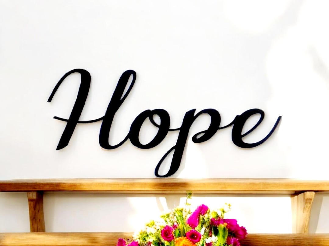 Hope Metal Sign |love Sign | Hope Metal Word | Cursive Hope |metal Hope ...