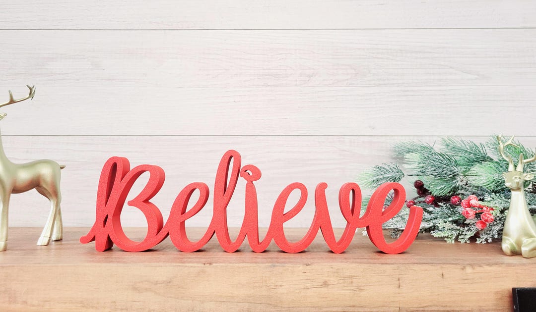 Freestanding Believe Sign| Farmhouse Believe Sign | Thick Believe Sign ...