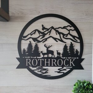 Personalized Elk Sign | Elk Address Sign | Outdoor Pine Tree Mountain ...