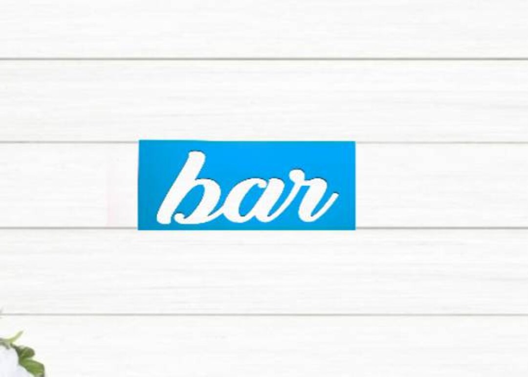 Bar Sign Cursive Bar Sign Metal Cursive Bar Sign Bar Script Word ...