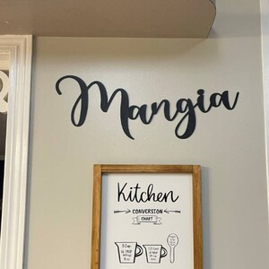 Mangia Sign | Mangia Metal Sign | Eat Sign | Mangia Tutti | Kitchen ...