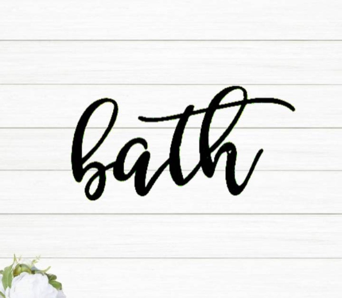 Bath Sign Bathroom Decor Sign Cursive Metal Word Restroom Sign - Etsy