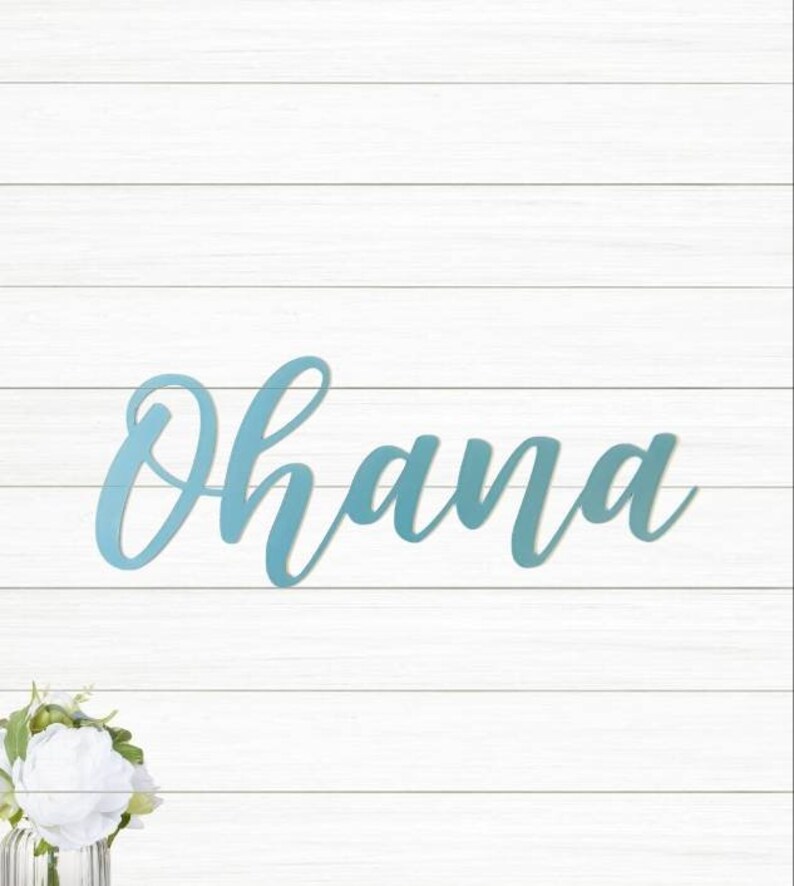 Ohana Sign Metal Ohana Sign Cursive Ohana Sign Hawaii - Etsy