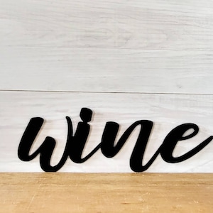 Wine Sign Metal Wine Sign Cursive Wine Sign Kitchen Decor Metal Wine ...