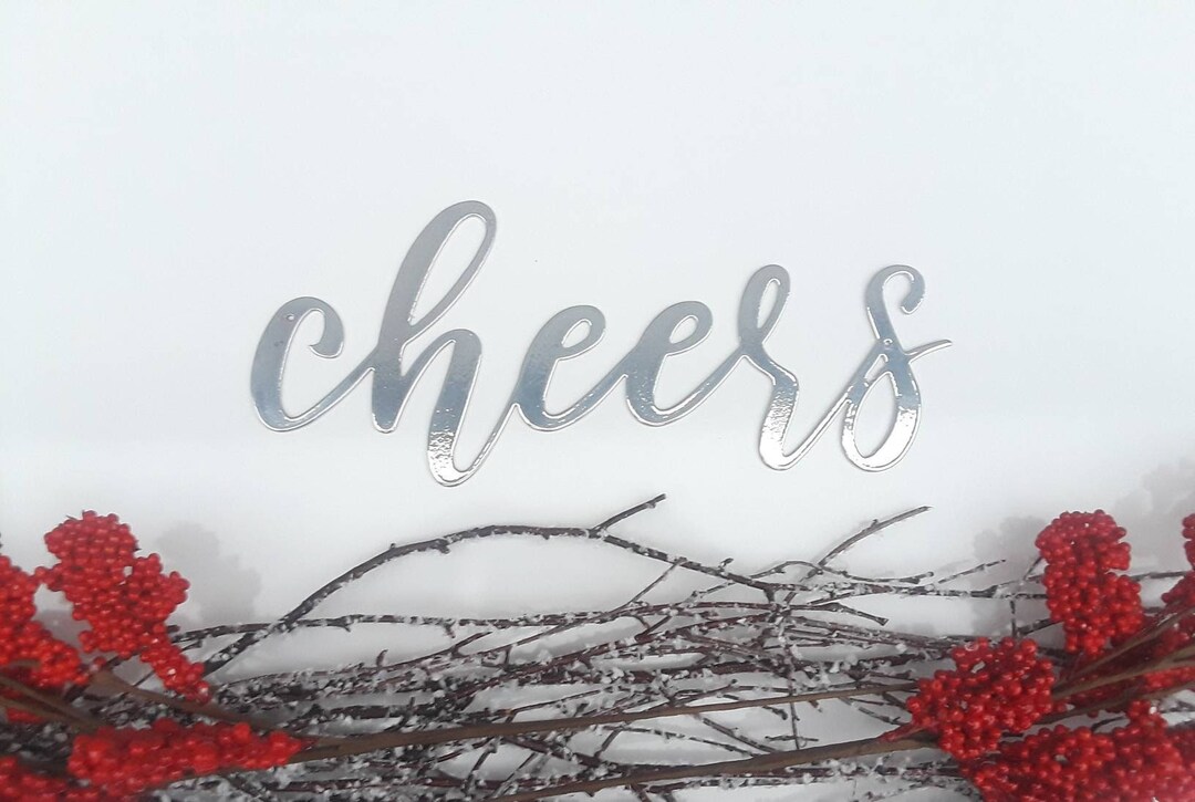 Cheers Sign | Metal Cheers Sign | Script Cheers Sign | Script Font Bar ...