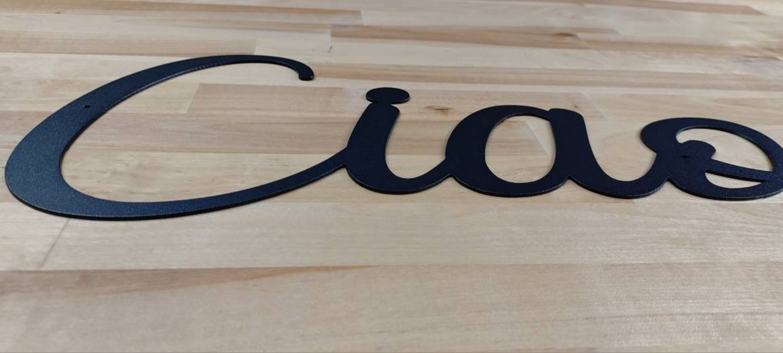 Ciao Sign Ciao Entryway Sign Hello Cursive Metal Word | Etsy