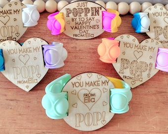Class Set of Valentine Pop It Favors Personalized Kids Valentines Pop ...
