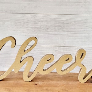 Free Standing Cheers Sign | Cursive Cheers Sign | Wood Cheers Sign ...