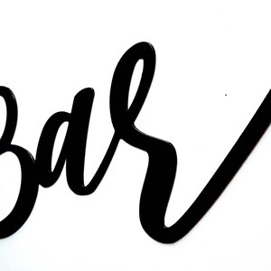 Bar Sign | Cursive Bar Sign | Metal Cursive Bar Sign | Bar Script Word ...