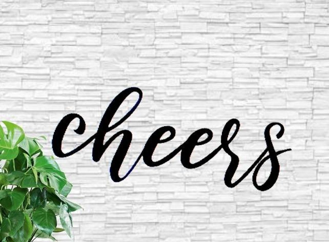 Cheers Sign Metal Cheers Sign Script Cheers Sign Script Font Bar Sign ...
