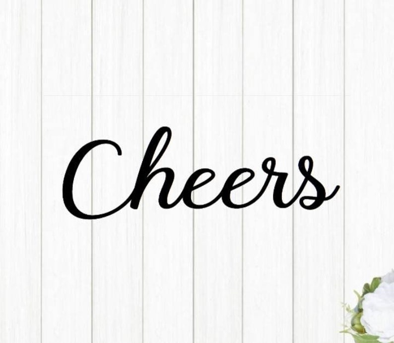 Cheers Sign | Metal Cheers Sign | Script Cheers Sign | Script Font Bar ...