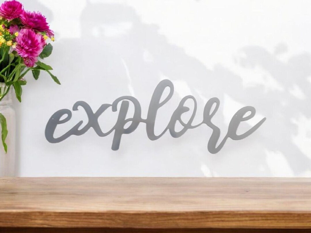 Explore Sign | World Traveler Home Decor | Cursive Explore Sign ...