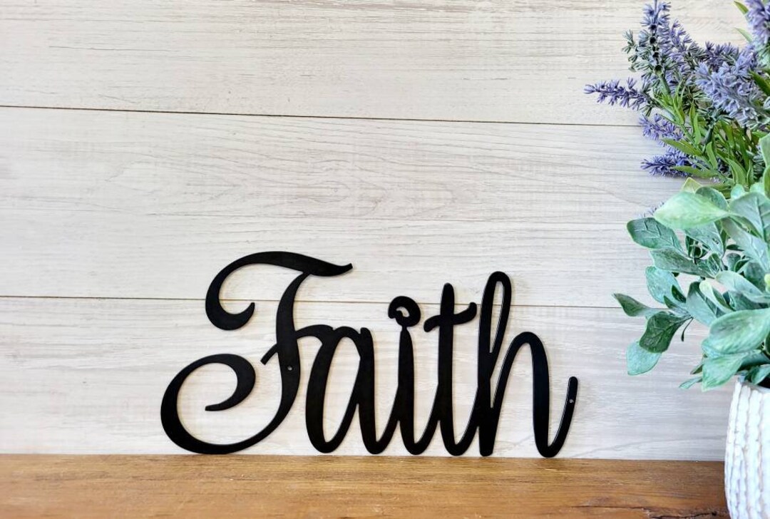 Faith Metal Sign Faith Sign Faith Metal Word Cursive - Etsy