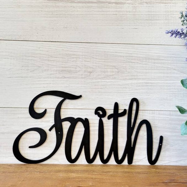 Faith Cursive Word Wall Art - Etsy