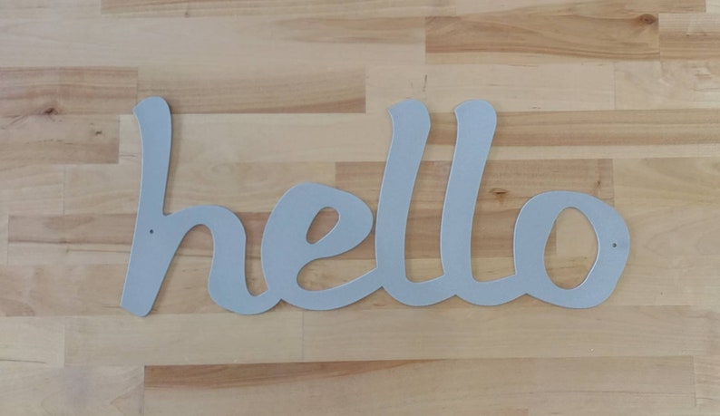 Hello Metal Sign Hello Entryway Sign Hello Cursive Metal - Etsy