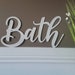 Bath Sign Wooden Script Bath Wood Sign Custom Word Wall Art Cursive ...