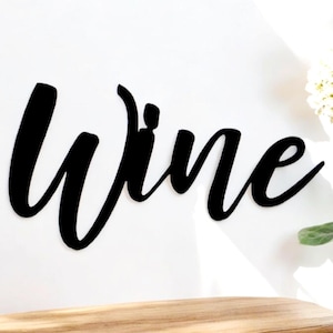 Wine Sign | Metal Wine Sign | Cursive Wine Sign | Kitchen Decor | Metal ...