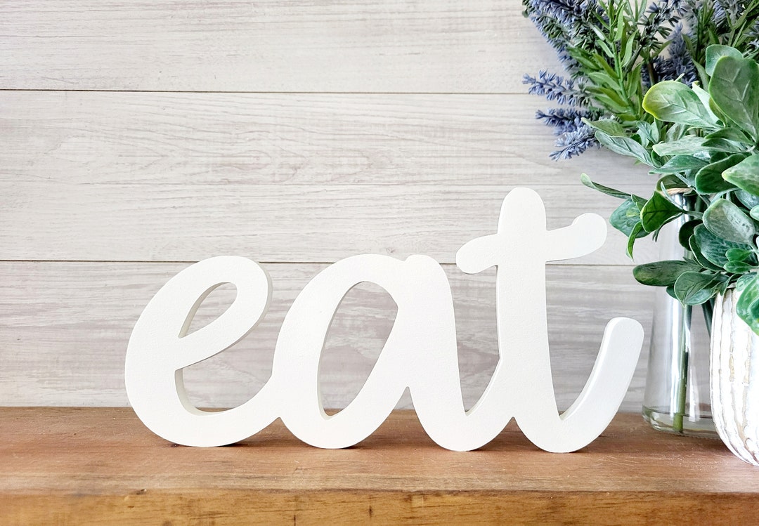 Eat Sign | Cursive Eat Sign | Wood Eat Sign | Farmhouse Style Home ...