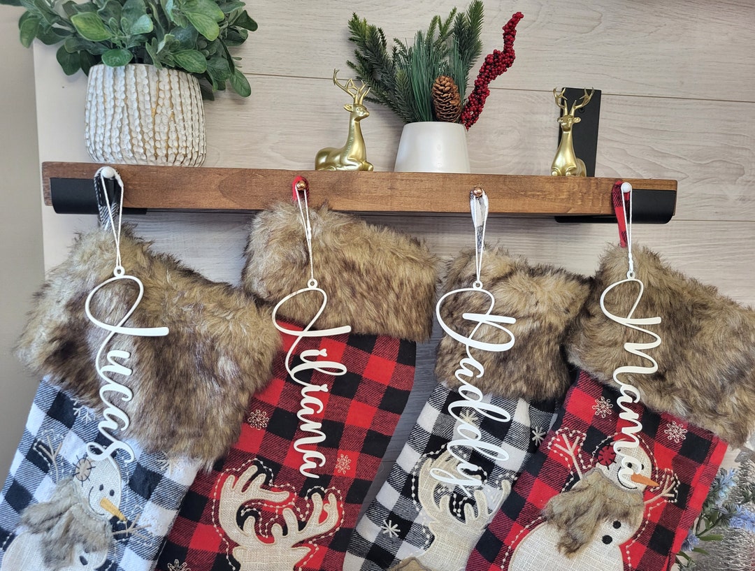 Custom Stocking Name - Stocking Names - Metal Stocking Name Tag ...